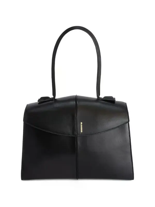 JIL SANDER Medium Linea Leather Tote Bag - Black