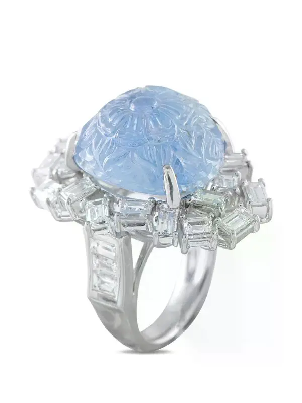 LB EXCLUSIVE Platinum Diamond And Sapphire Ring
