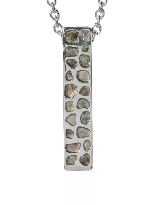 PARTS OF FOUR Sterling Diamond Cuboid Necklace - Silver