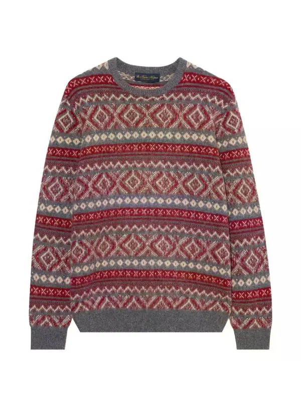Brooks Brothers Fair Isle Knit Crew Neck Sweater