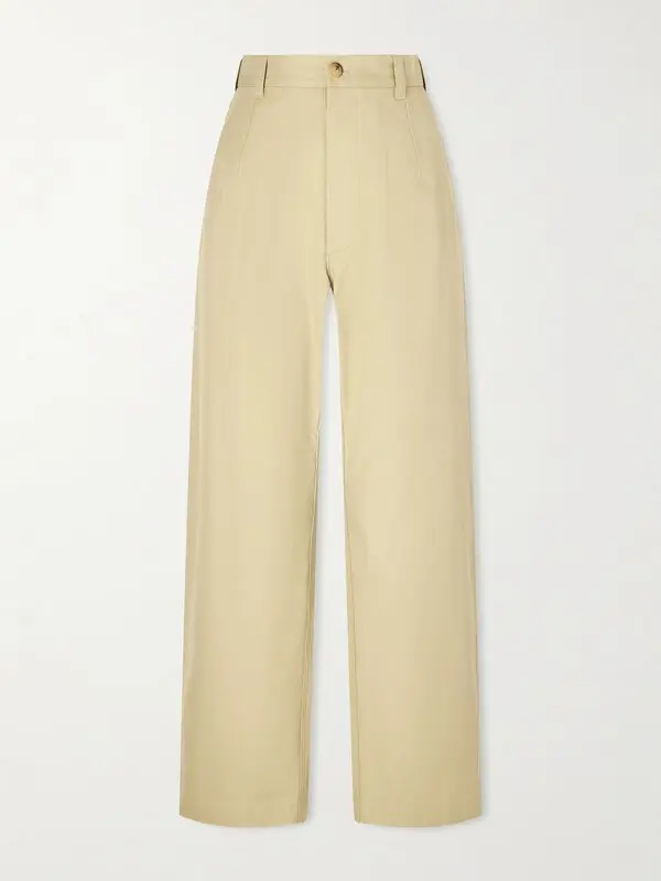 Loro Piana Yoko Cropped Cotton-poplin Pants - Neutrals