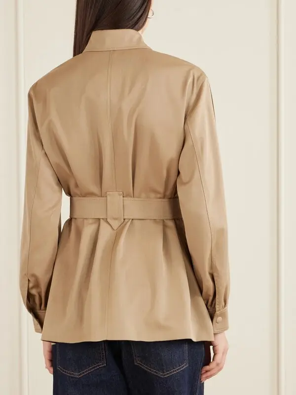 Max Mara Belted Wool-twill Jacket - Brown