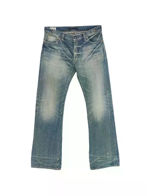 Mastercraft Union Straight Hem Jeans With Logo Patch - Blue