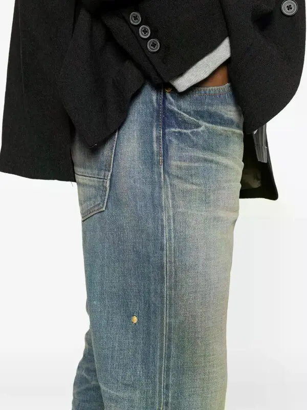 Mastercraft Union Straight Hem Jeans With Logo Patch