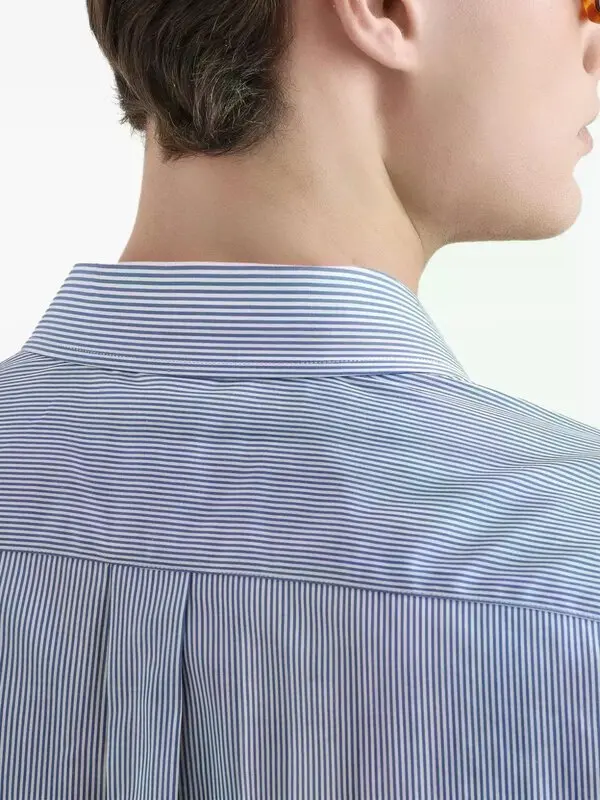Dolce & Gabbana Striped-pattern Crest-appliqué Shirt