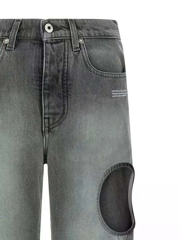 Off-White Cut-out Straight Leg Jeans