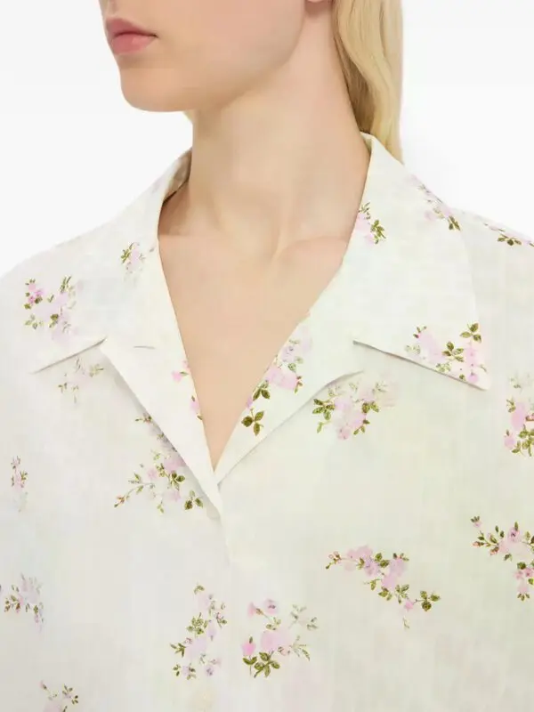 MSGM Floral Print Short Sleeve Shirt