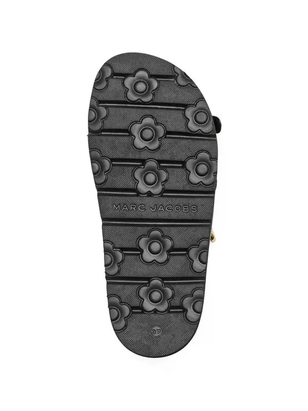 Marc Jacobs Buckled Leather Slides - Black