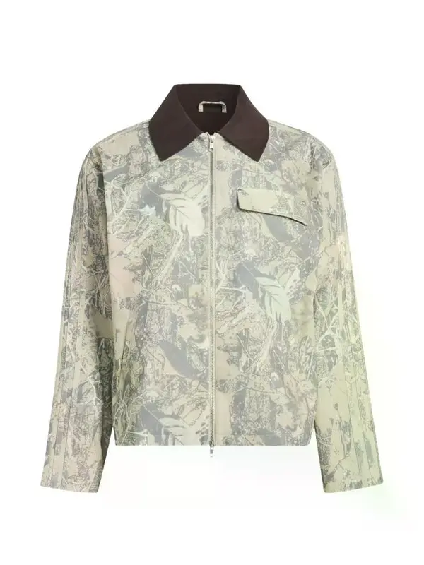 Adidas Abstract Pattern Shirt Jacket With Zip Fastening