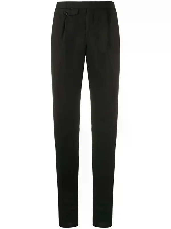 Incotex Linen Slim-fit Trousers - Black