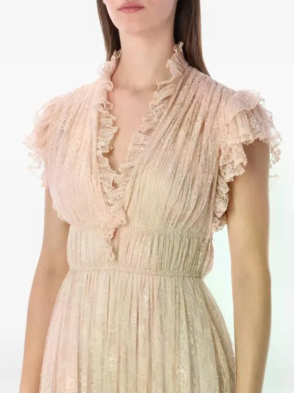 Alberta Ferretti Pleated Slip-on Maxi Dress - Neutrals