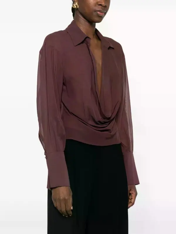 Andamane The Attico Long Sleeve Cowl Neck Shirt