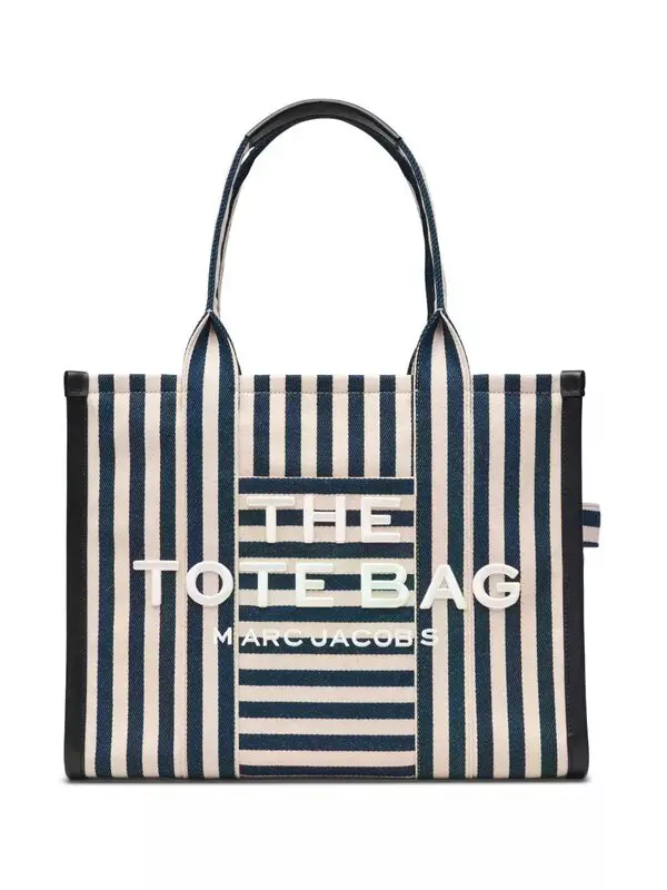 Marc Jacobs The Large Stripe Canvas Tote Bag By - Blue