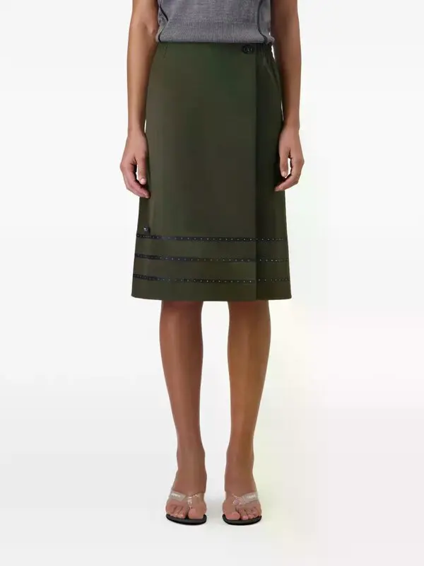 Coperni Tailored Midi Wrap Skirt - Green