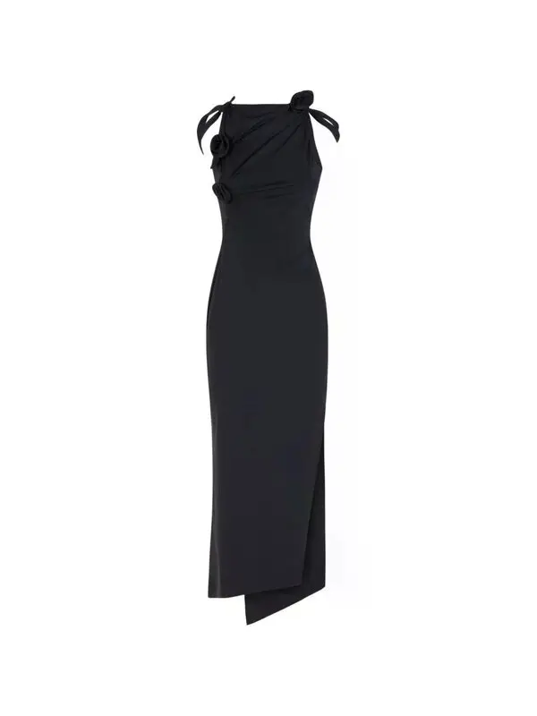 Coperni Sleeveless Asymmetric Dress With Rosette Detail