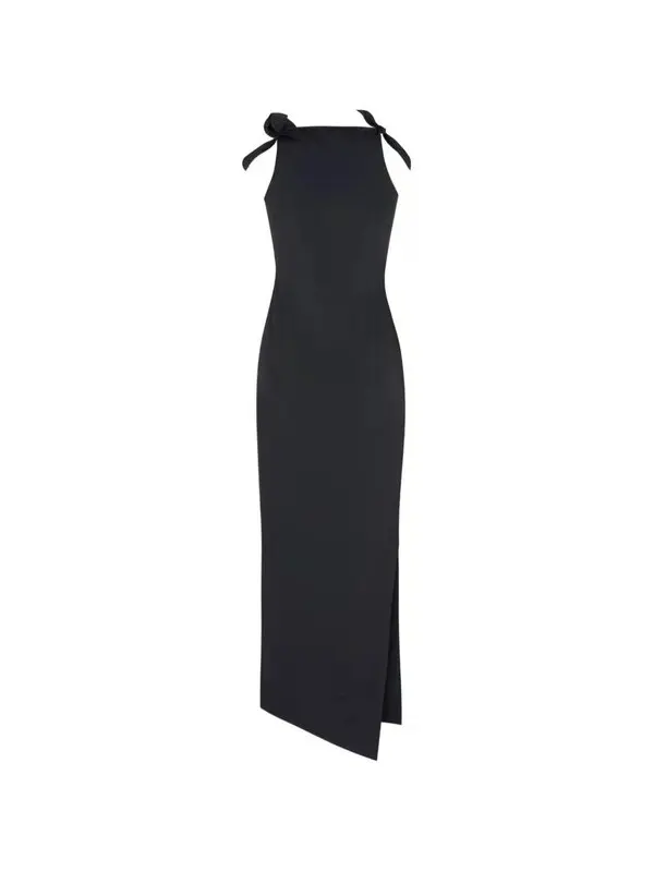 Coperni Sleeveless Asymmetric Dress With Rosette Detail