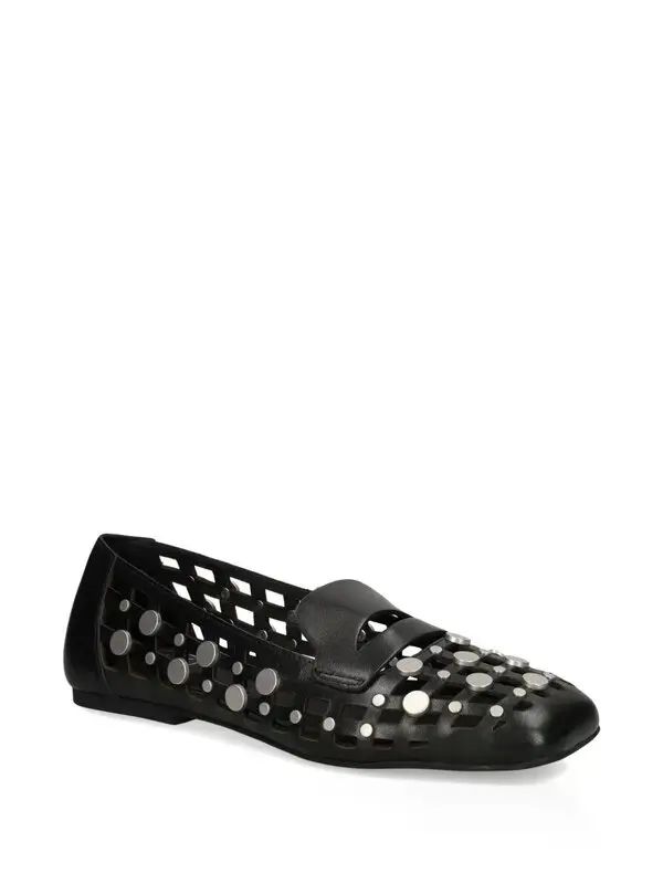 Ash Bali Cut-out Studded Loafers - Black