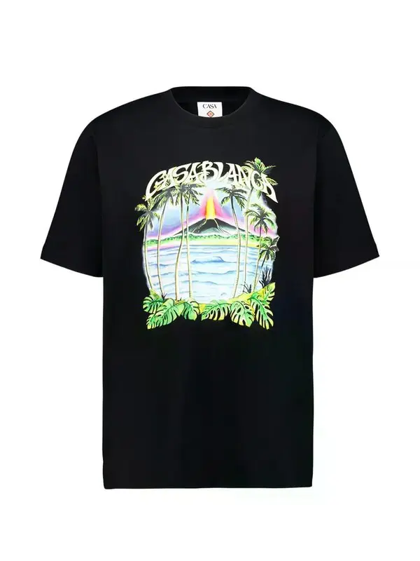 Casablanca Volcano Graphic-print T-shirt - Black