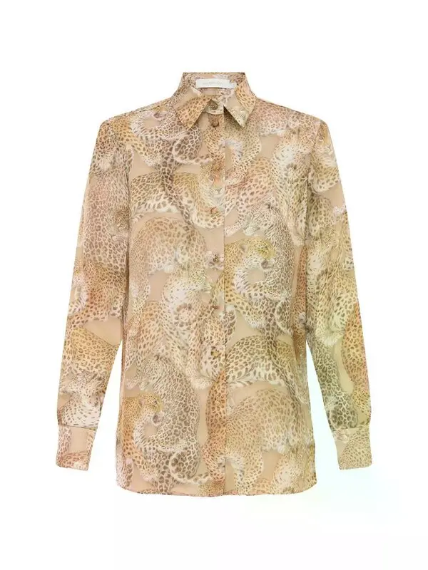 Zimmermann Leopard Print Silk Shirt - Neutrals
