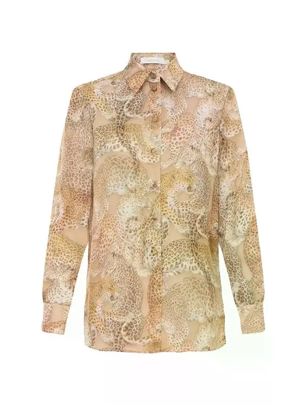 Zimmermann Leopard Print Silk Shirt - Neutrals