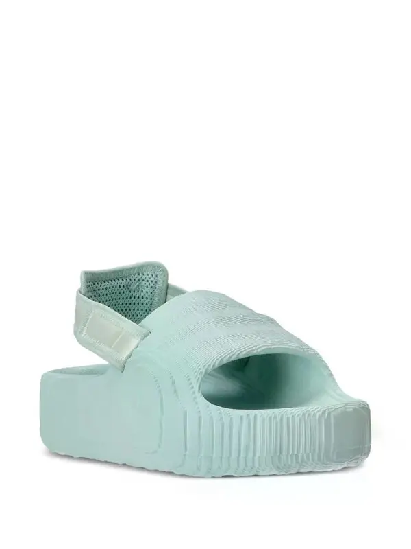 Adidas Adilette Textured Slingback Platform Sandals - Green