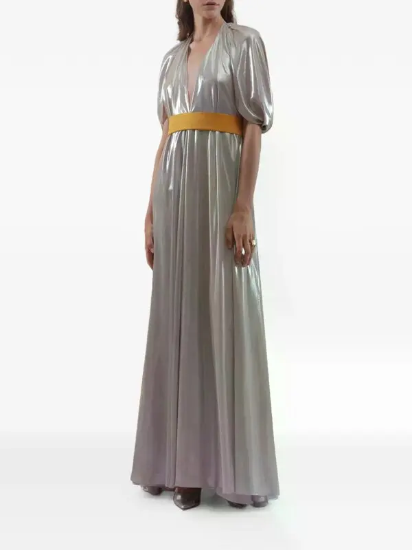 GEMY MAALOUF Maxi Dress With V-neck And Short Sleeves