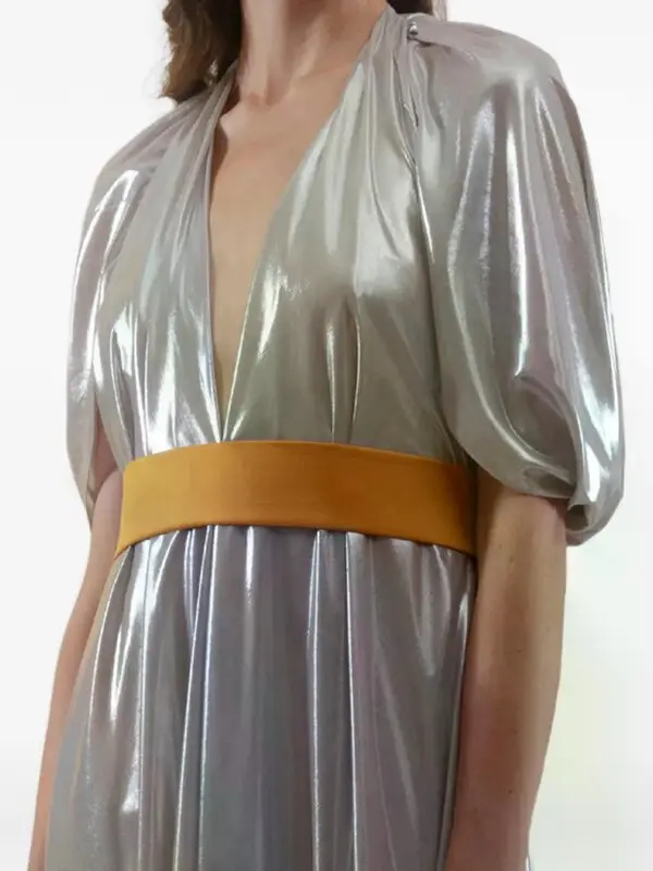 GEMY MAALOUF Maxi Dress With V-neck And Short Sleeves
