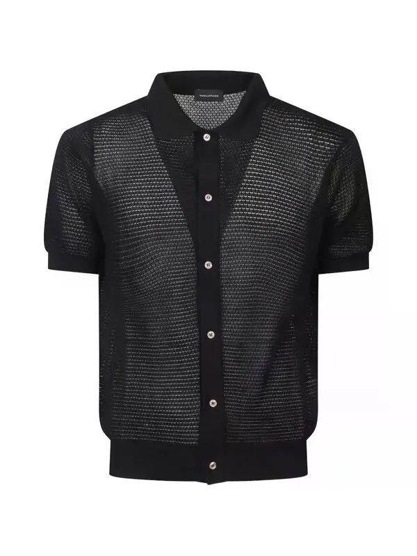 Tagliatore Buttoned Mesh Shirt - Black