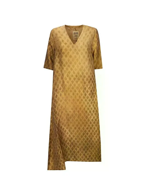 UMA WANG V-neck Patterned Midi Dress