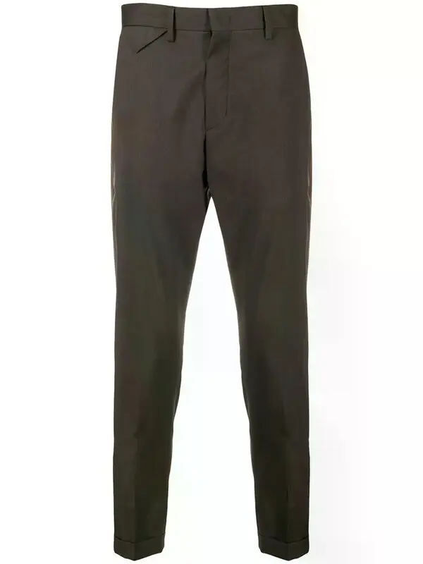 LOW BRAND Tapered Slim-fit Trousers In Virgin Wool - Brown