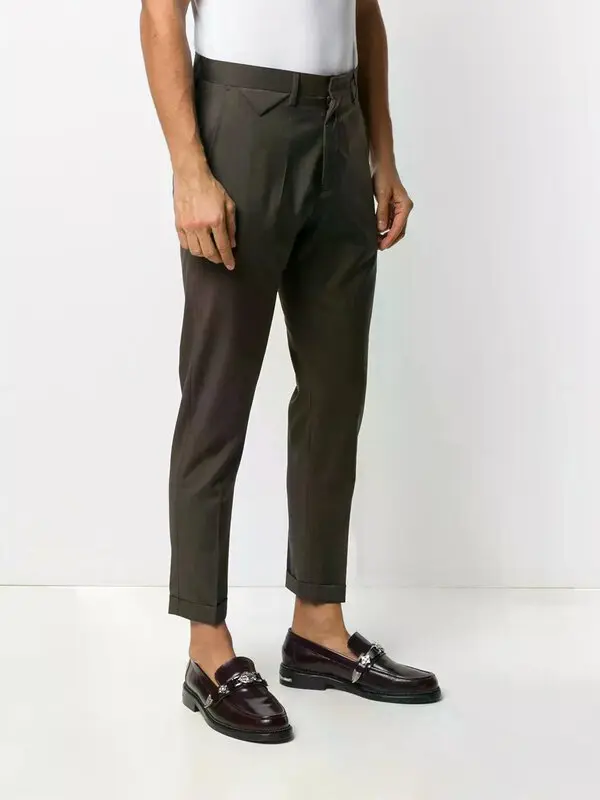 LOW BRAND Tapered Slim-fit Trousers In Virgin Wool - Brown