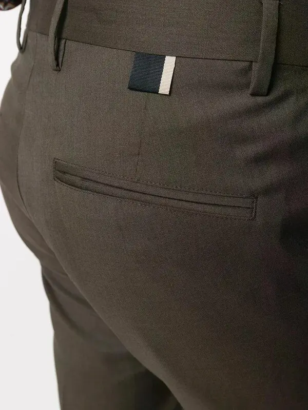 LOW BRAND Tapered Slim-fit Trousers In Virgin Wool - Brown
