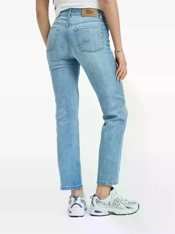 Liu Jo Rhinestone Embellished Pocket Straight Leg Jeans