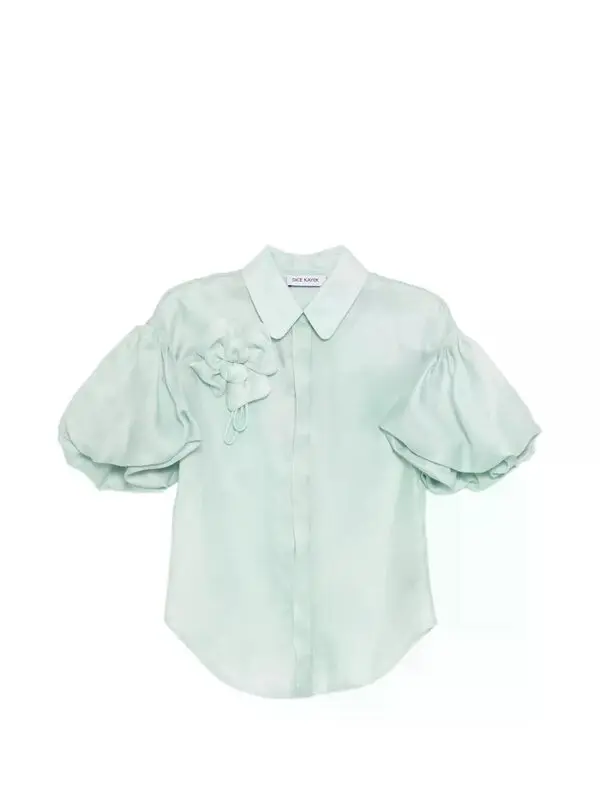 Dice Kayek Embroidered Short Sleeve Shirt - Green
