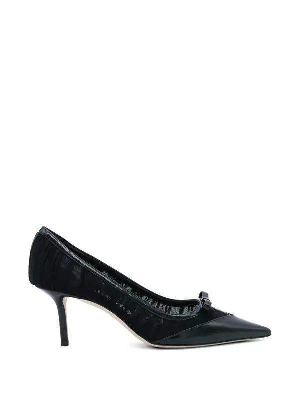 JIMMY CHOO Love Mesh Bow Embellishment Pumps - Black