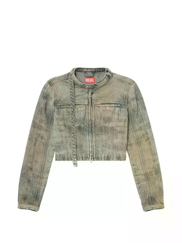 DIESEL® De-saphix-fsi1 Cropped Denim Jacket - Grey