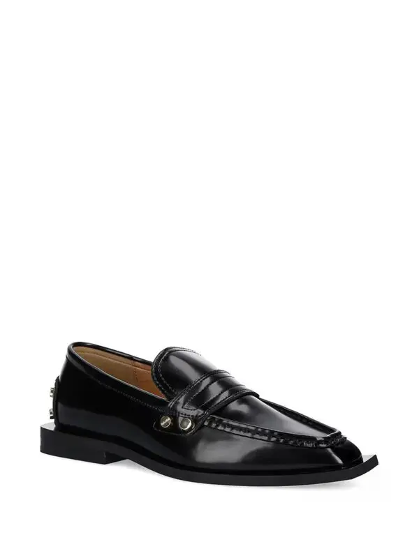 GANNI Studded Loafers - Black