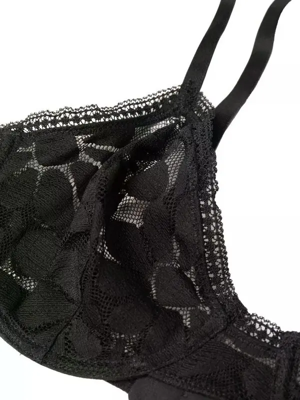 ERES Floral-lace Detail Full-cup Bra - Black