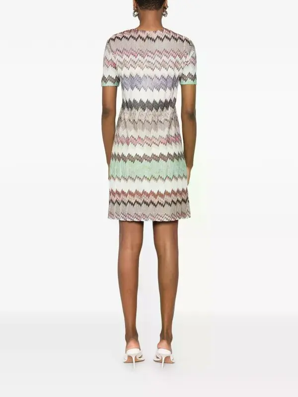 Missoni Zigzag Knit Short Sleeve Dress