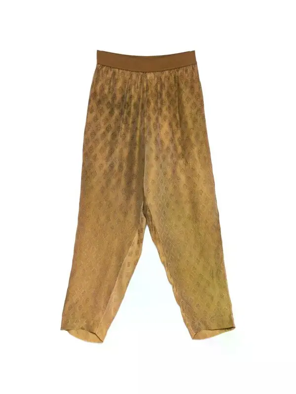UMA WANG Diamond-pattern Cropped Trousers - Brown
