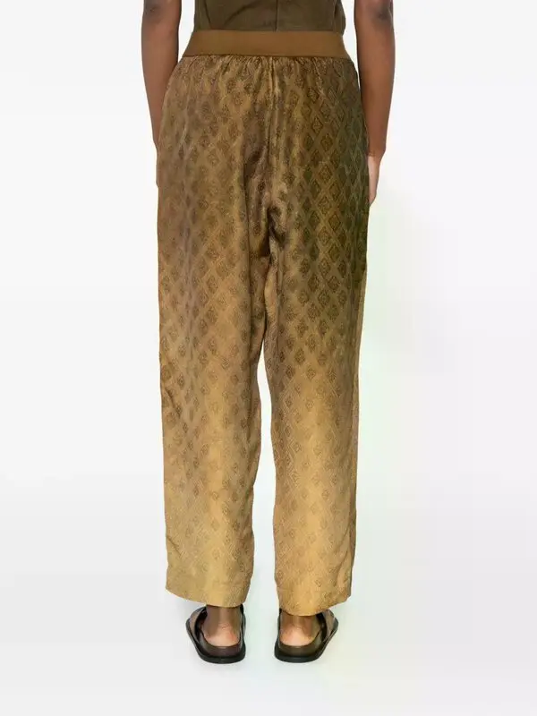 UMA WANG Diamond-pattern Cropped Trousers - Brown