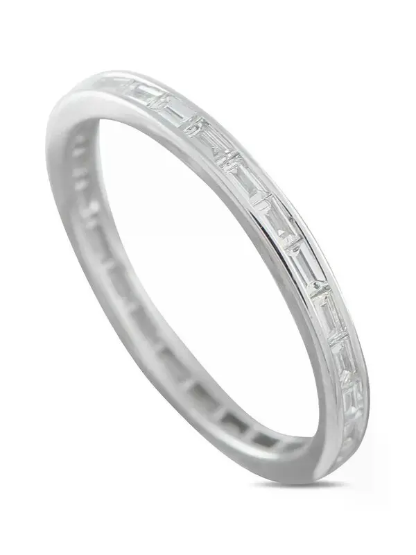 LB EXCLUSIVE 18k White Gold Princess-cut Diamond Eternity Band Ring - Silver
