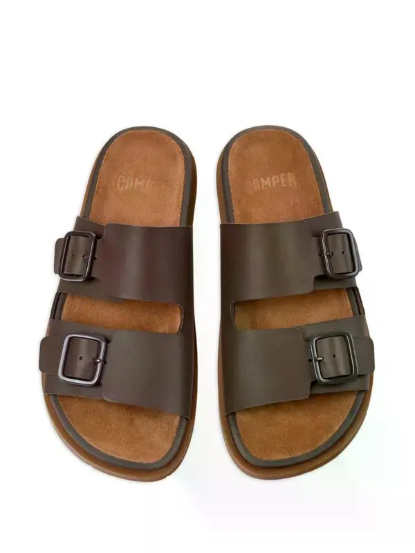 Camper Lluc Buckle-strap Leather Sandals - Brown