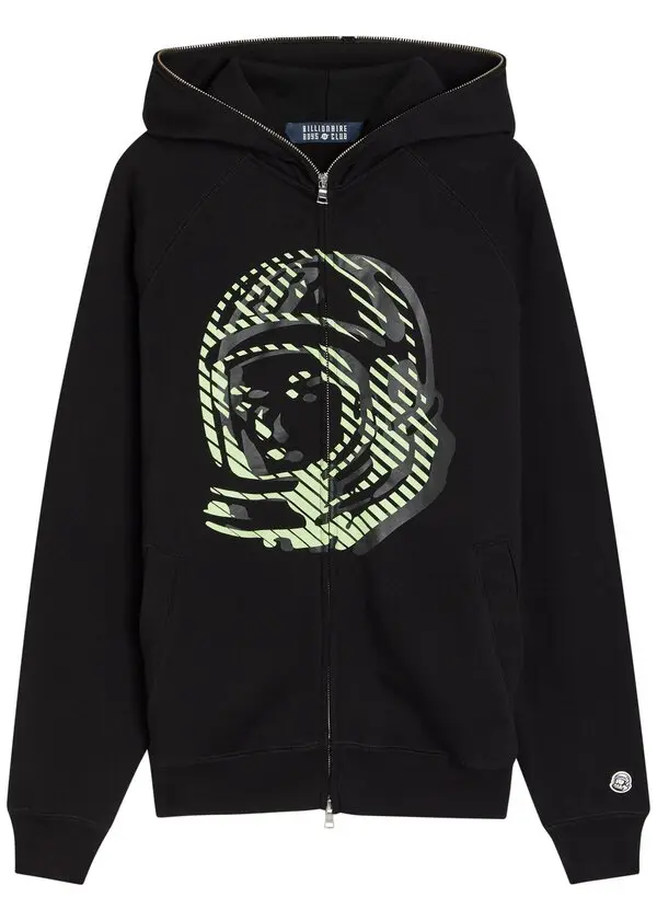 BILLIONAIRE BOYS CLUB Printed Hooded Cotton Sweatshirt - Black