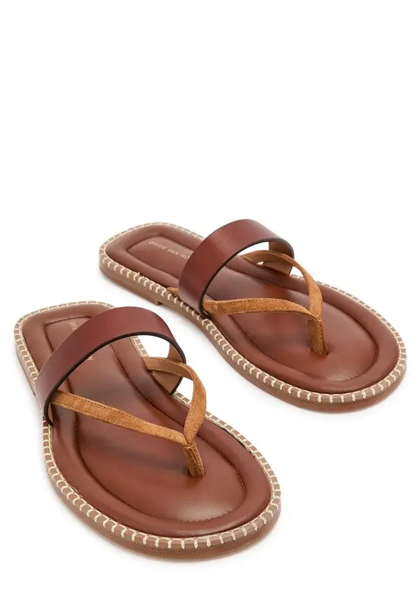Dries Van Noten Suede And Leather Sandals