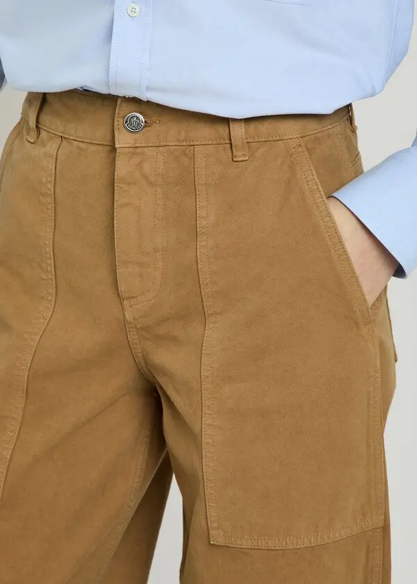 Moncler Wide-leg Canvas Trousers - Brown