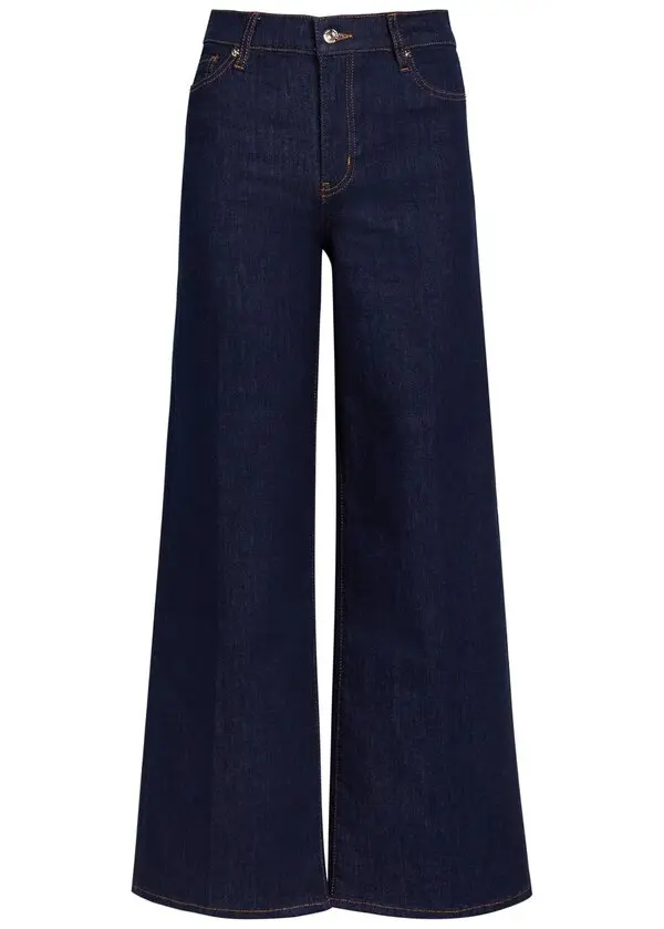 FRAME Le Slim Palazzo Wide-leg Jeans - Navy