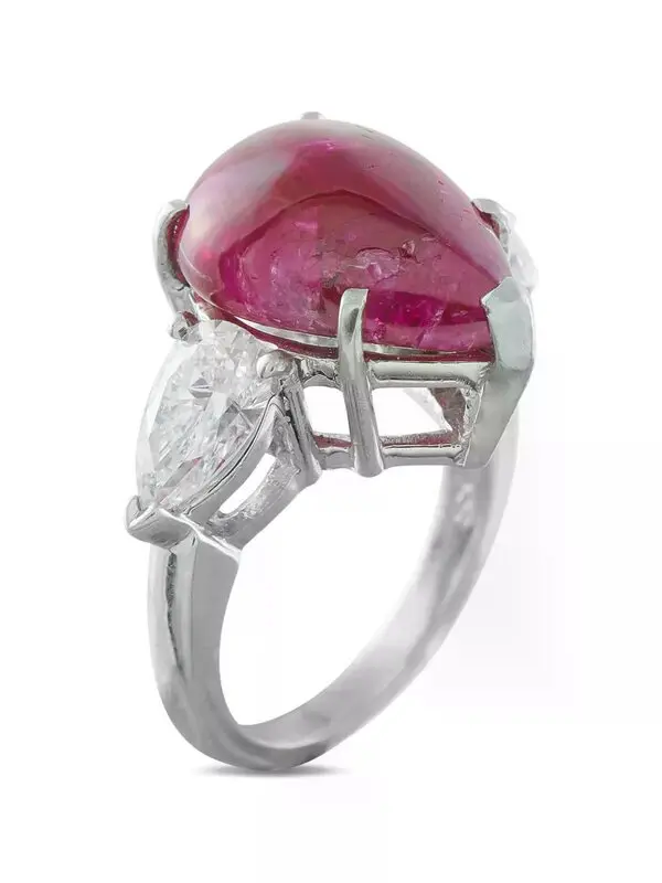 LB EXCLUSIVE Platinum Diamond And Ruby Ring