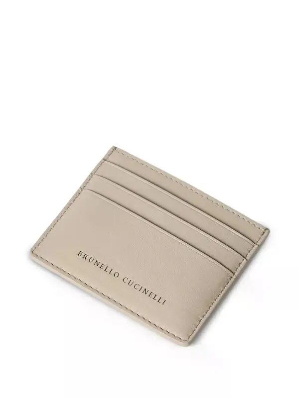 Brunello Cucinelli Logo-stamp Cardholder - Neutrals