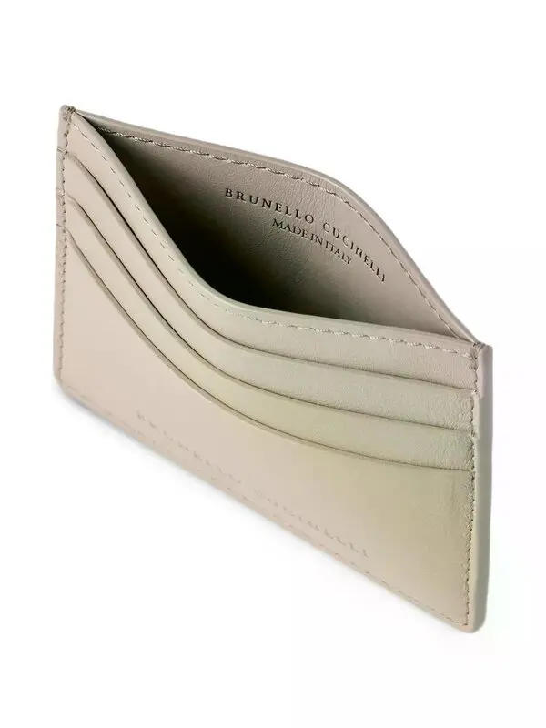 Brunello Cucinelli Logo-stamp Cardholder - Neutrals